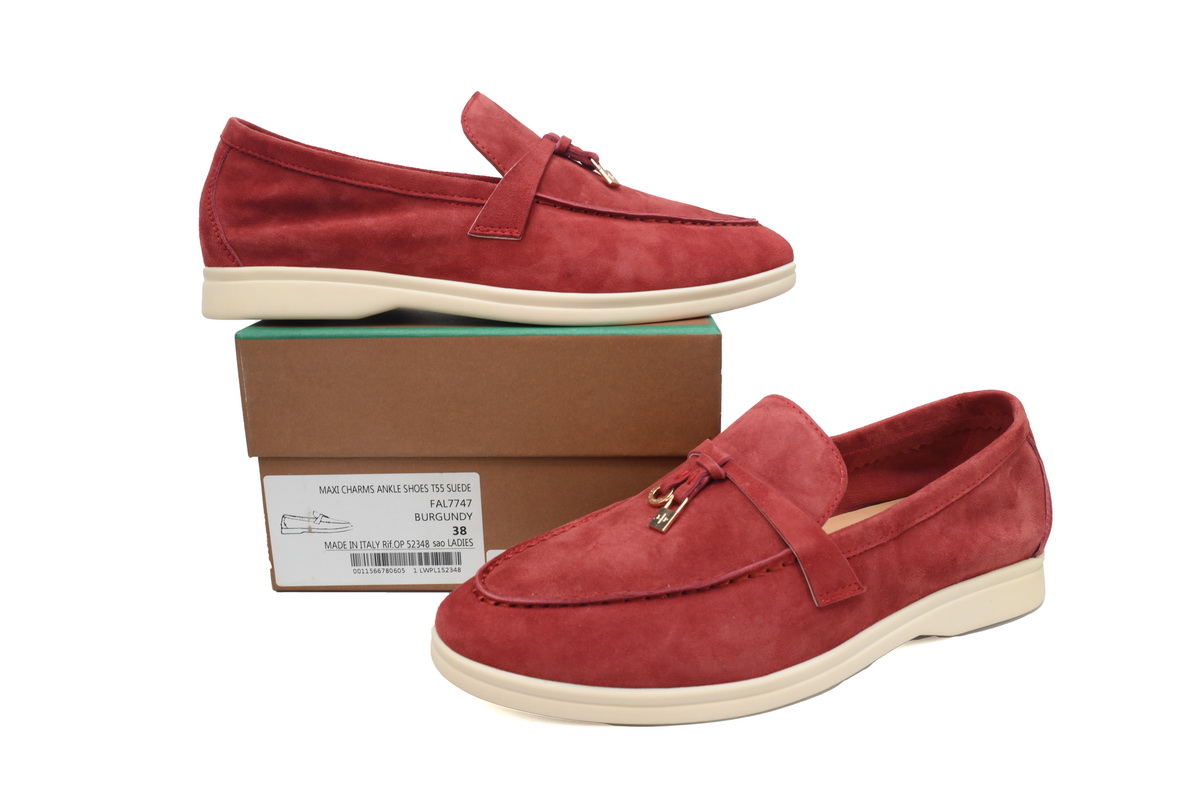 Loro P Summer Charms Walk Loafers Claret - CovFlex